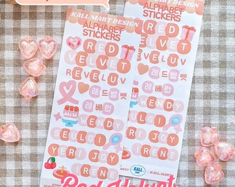 Red Alphabet Stickers - Etsy