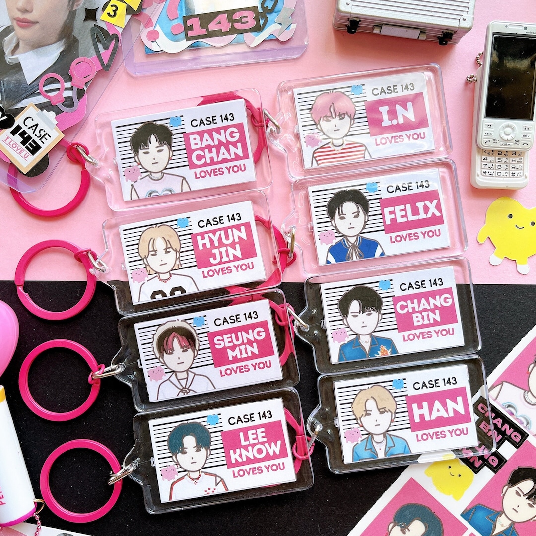 Kpop Stray Kids Case 143 Cartoon Keyring & Sticker / Stray Kids Sticker ...