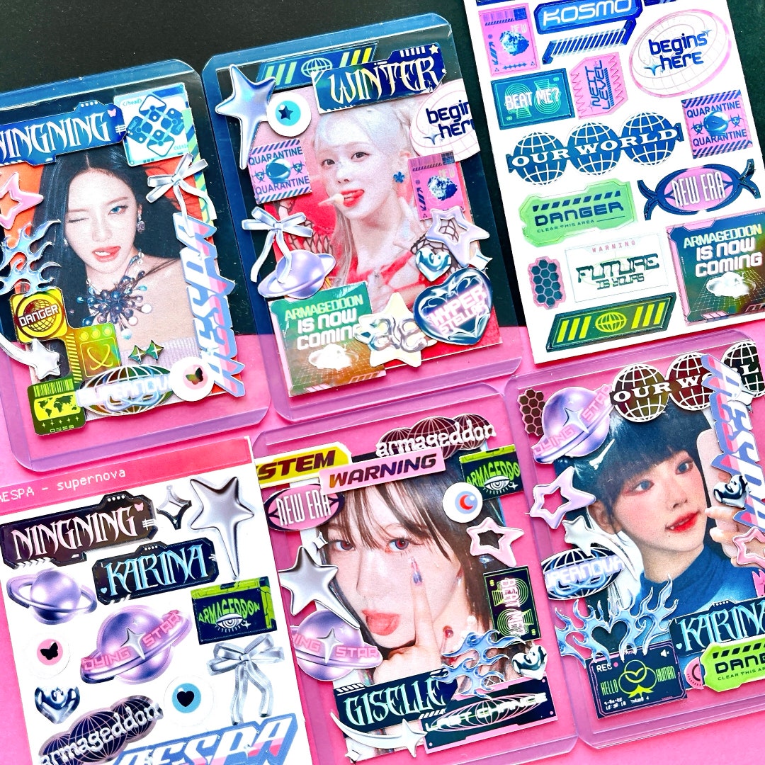 Kpop AESPA Supernova Theme Sticker / Aespa Sticker / Aespa Photocard ...