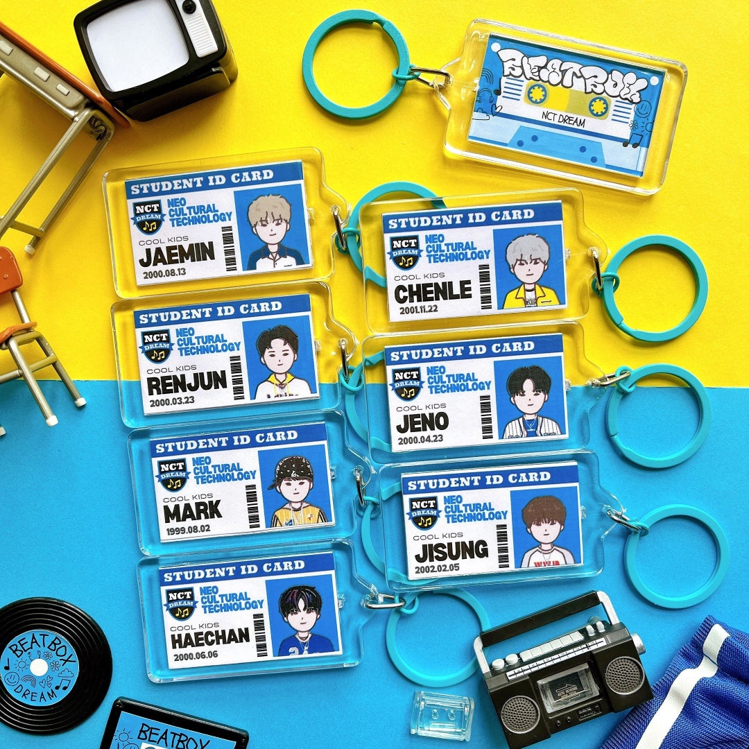 Kpop NCT DREAM Beat Box Student Card Keyring / Nct Sticker / Nct Pin ...