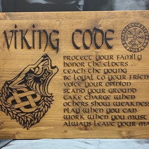 Set of Three, Viking Sign, Collection, Wood Engraved, Norse, Yggdrasil ...