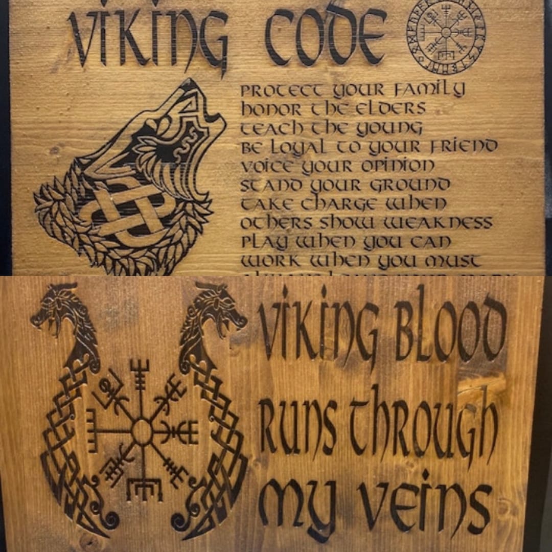 Set of 2 Viking Code and Viking Engraved Gift Set Viking - Etsy