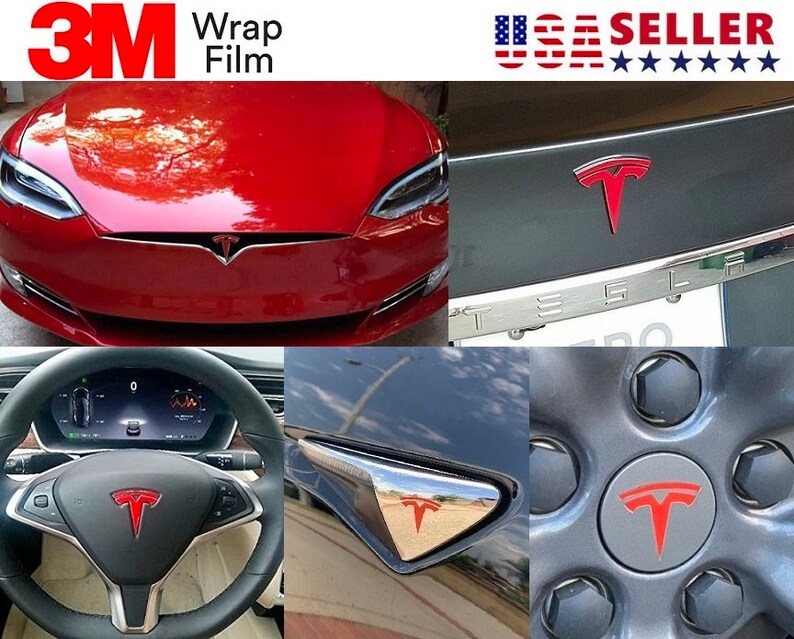 Tesla Model S New Fascia Badge Emblem Logo 3M Vinyl Wrap | Etsy