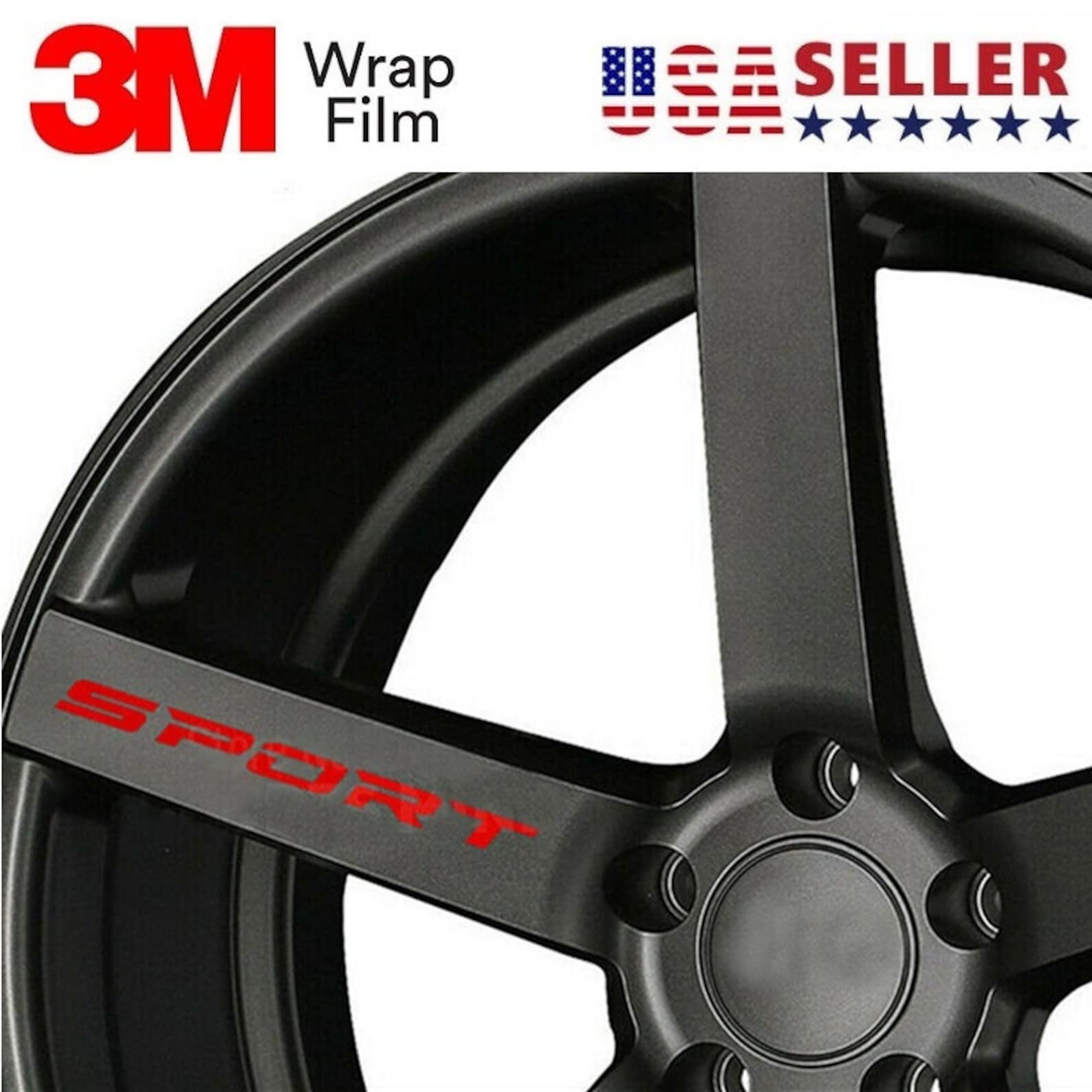 RACING Wheels Rims 3M Decal Sticker Wrap Sport Car Auto Emblem Logo Set ...
