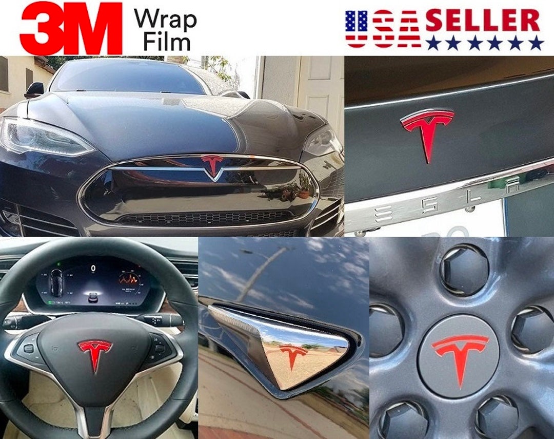 Tesla Model S Old Fascia Nose Cone Badge Emblem Logo 3M Vinyl Wrap ...