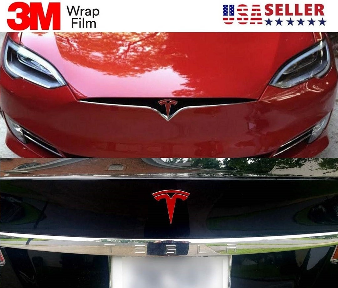 Tesla Model S Refresh 2021 Front and Rear Emblem t Logo Decal Sticker ...