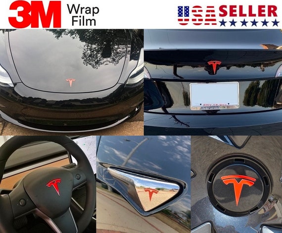 Tesla Model 3 Badge Emblem Logo 3M Vinyl Wrap Decal Sticker | Etsy