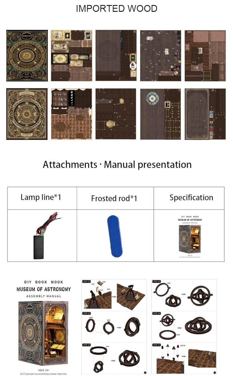 Astronomy Museum DIY Book Nook – Steampunk Bookshelf Insert With LED - Etsy