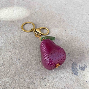 Genuine Leather Pear Bag Charm,fruithandbag Accessories,purse Charm ...