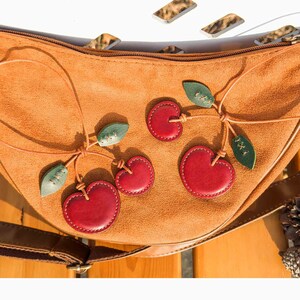 Genuine Leather Fruit Bag Charm,cherry Handbag Charm,purse Accessories ...