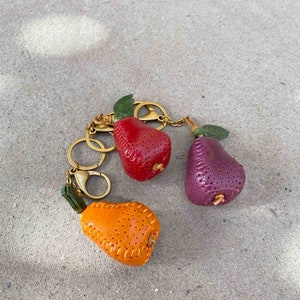 Genuine Leather Pear Bag Charm,fruithandbag Accessories,purse Charm ...