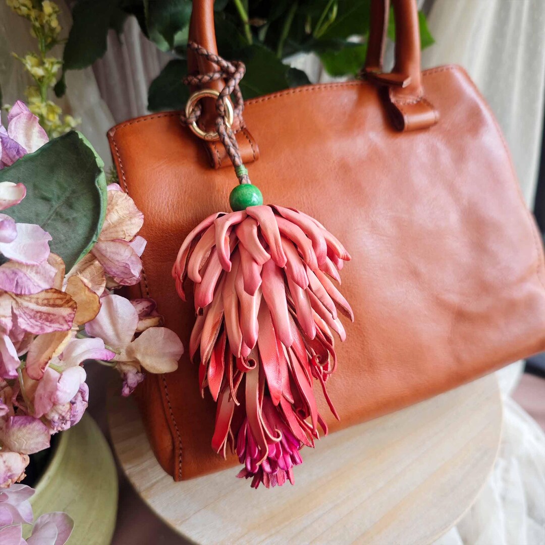 Genuine Leather King Protea Bag Charm,flower Handbag Accessories Purse ...