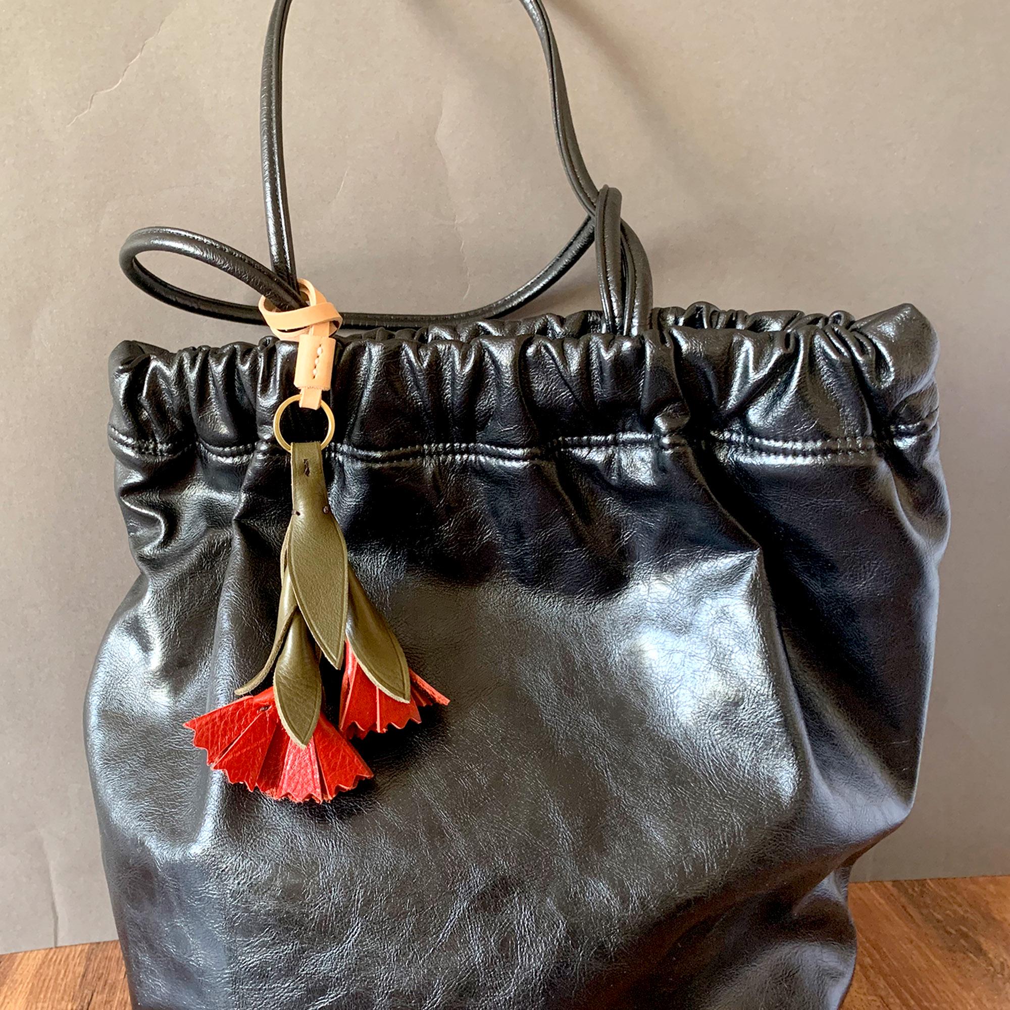 Red Carnation Bag Charm: Flower Accessories Purse Pendant, Floral ...