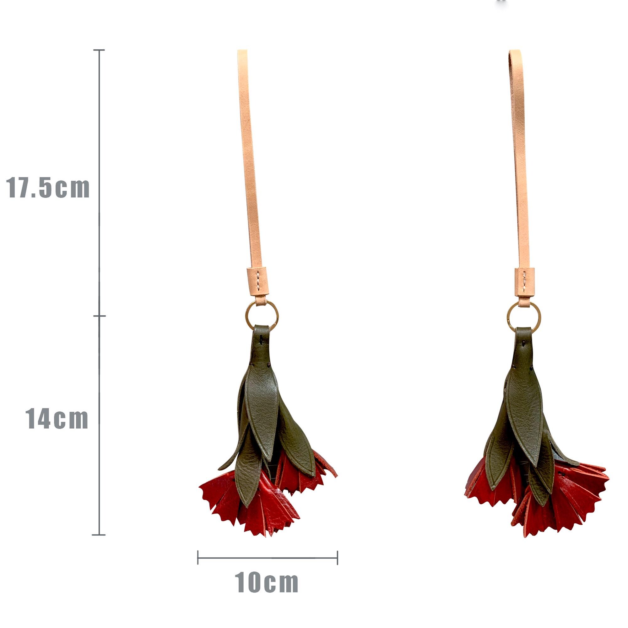 Red Carnation Bag Charm: Flower Accessories Purse Pendant, Floral ...