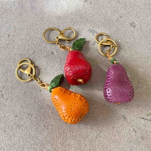 Genuine Leather Pear Bag Charm,fruithandbag Accessories,purse Charm ...