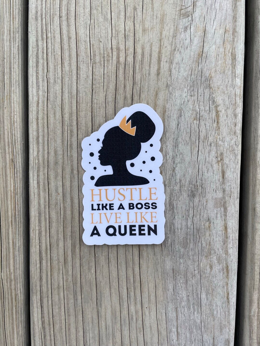 Hustle Like a Boss, Live Like a Queen Waterproof Vinyl Sticker | Laptop ...