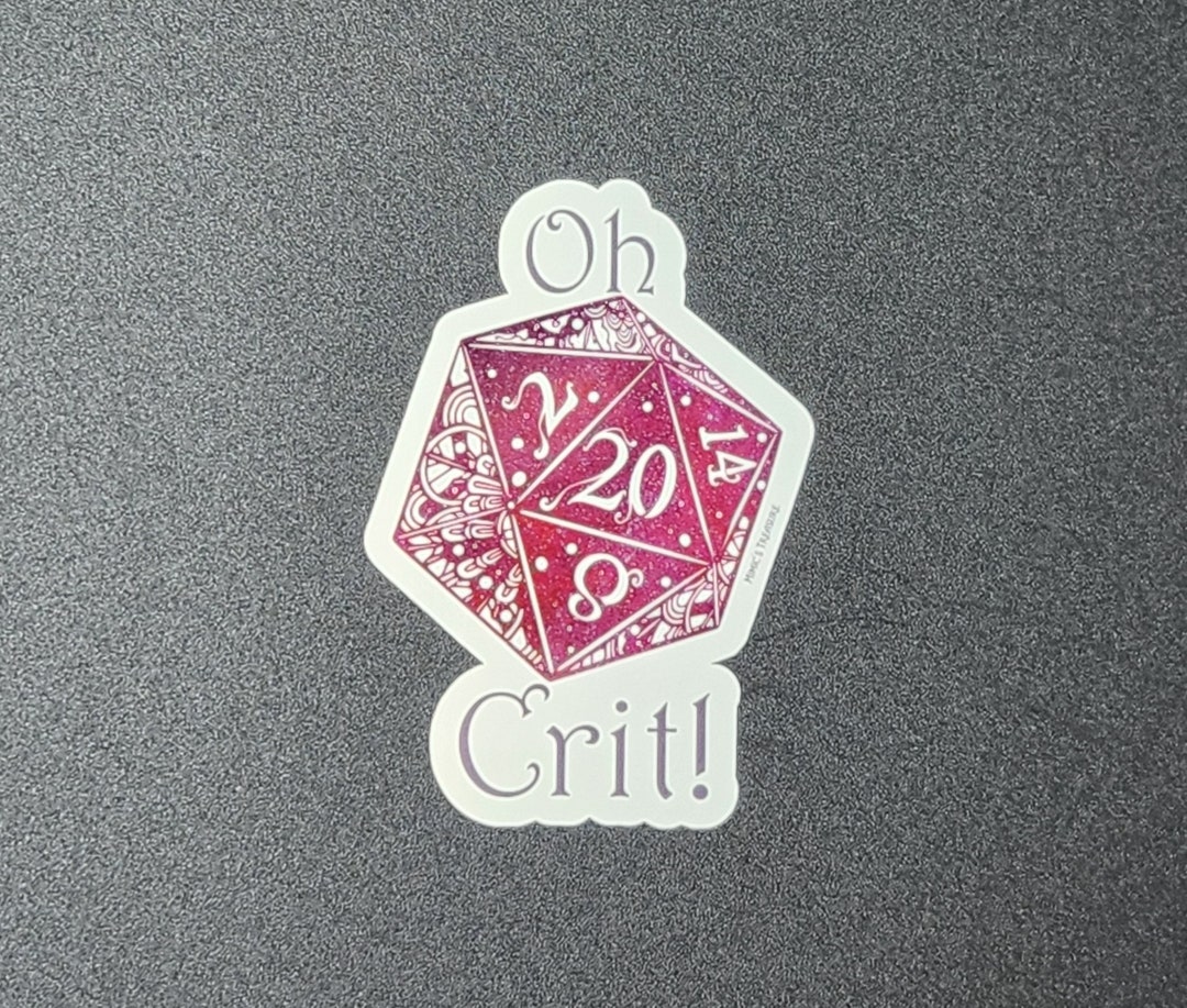 Oh Crit D20 3 Sticker, Dnd, D&D, Board Game, Vinyl Sticker, Dice ...