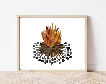 Campfire Print | Etsy