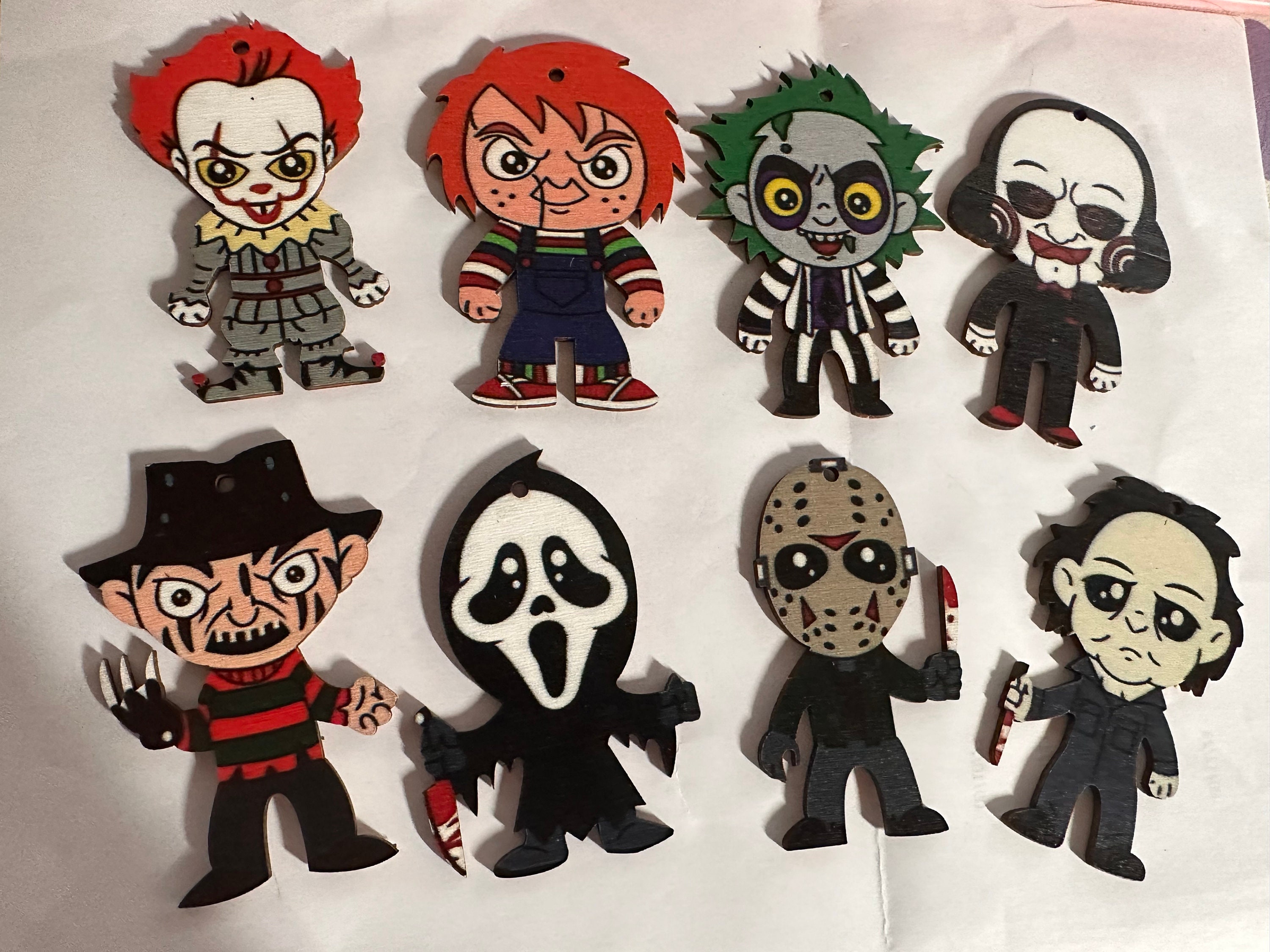 8pc Horror Movie Character Ornaments - Etsy