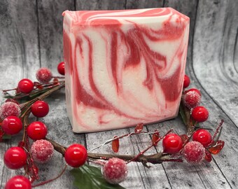 Candy Cane Handcrafted Soap, Handmade Glycerin Soap, Christmas ...