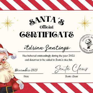 Personalized Letter From Santa Claus & Nice List Certificate- English ...