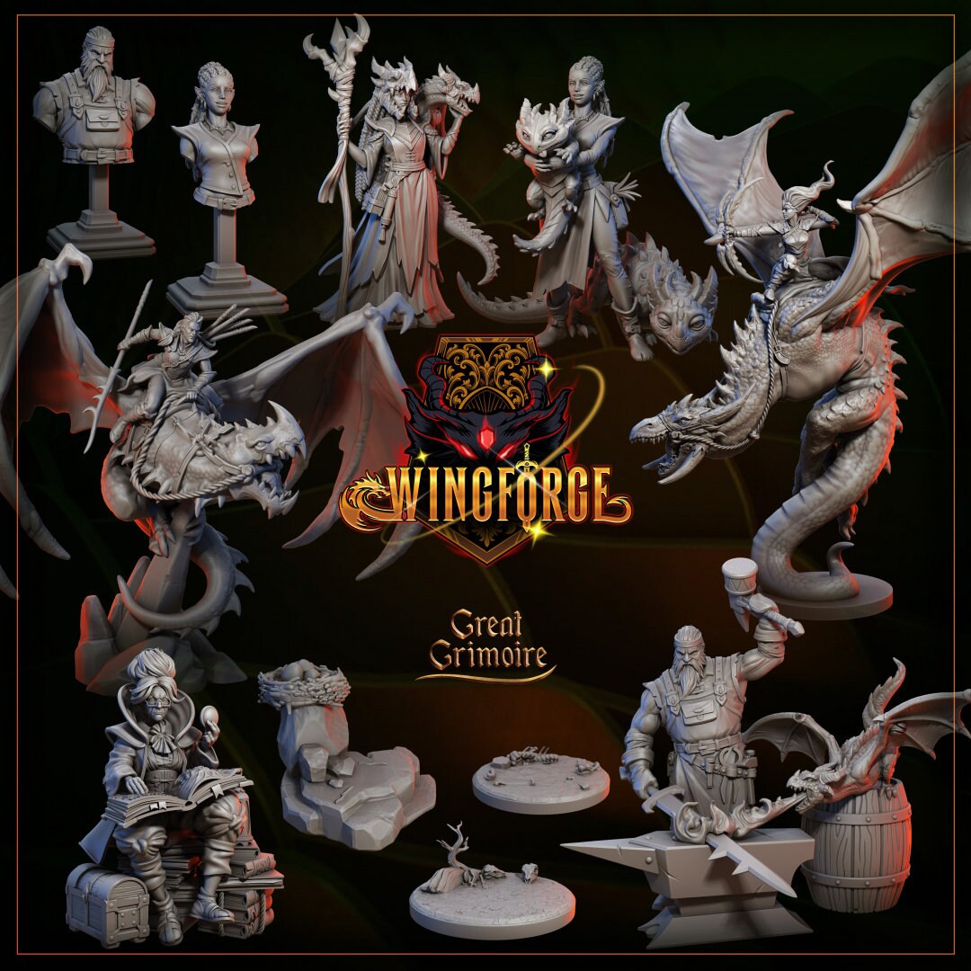 Dragon Rider Miniatures: Wing Forge by Great Grimoire (6x Miniatures ...
