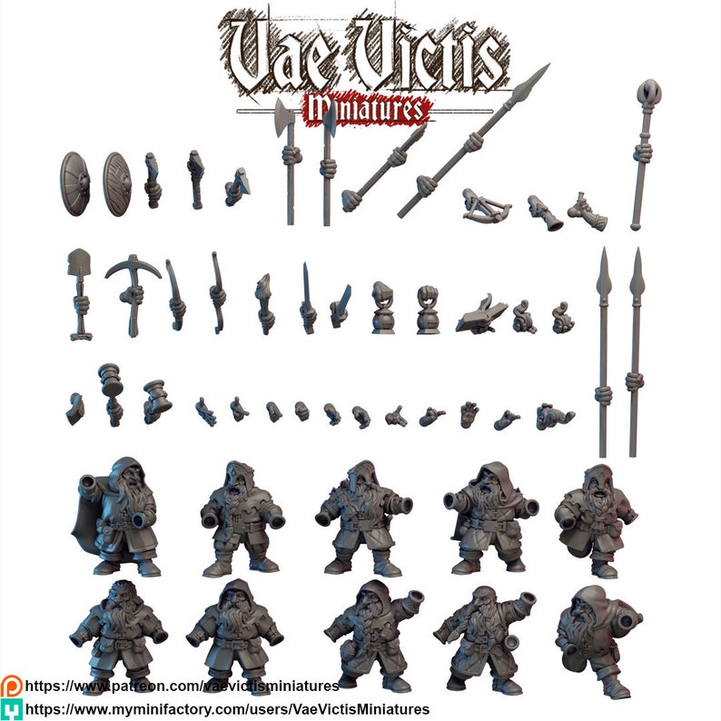 Modular Dwarf Miniatures: Hill Dwarves by Vae Victis - Etsy