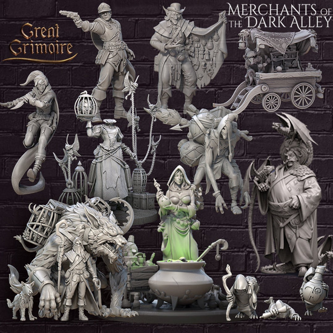 Fae Miniatures: Merchants of the Dark Alley by Great Grimoire (14x ...