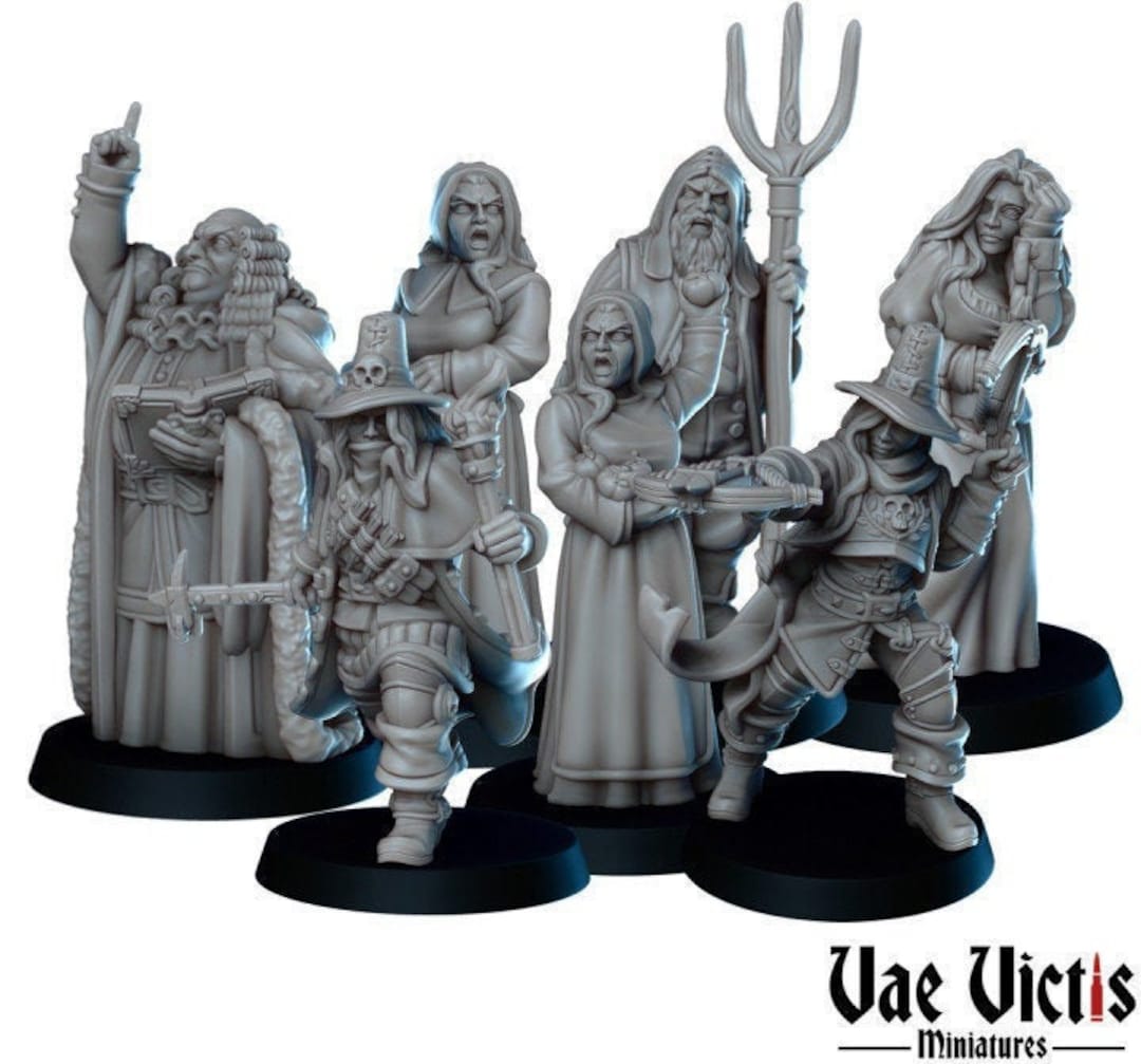 Witch Hunt Miniatures Set: Townsfolk Characters, Vae Victis (28mm) - Etsy