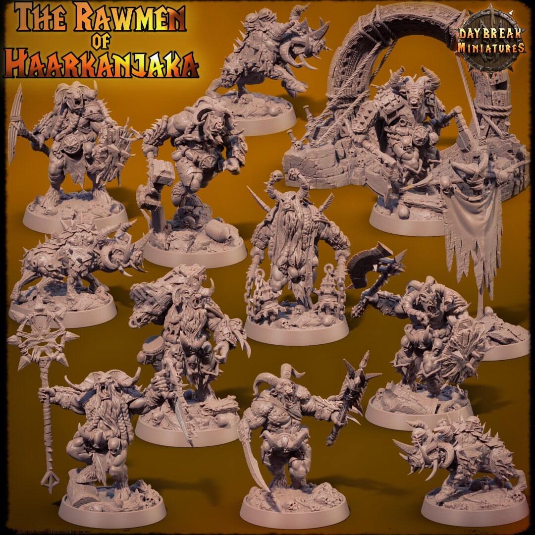 Beastmen Miniatures: the Rawmen of Haarkanjaka by Daybreak Miniatures ...