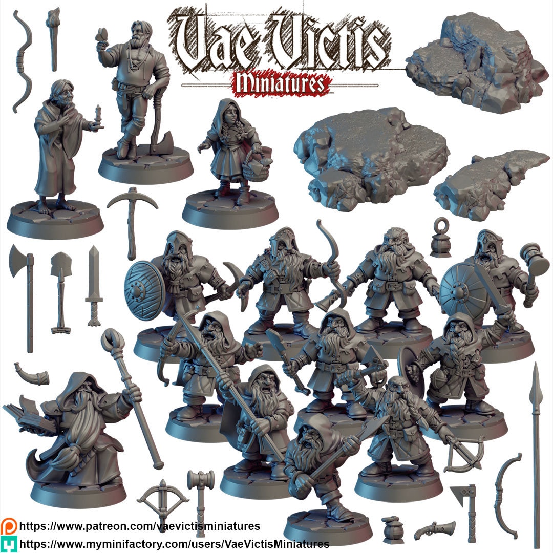 Modular Dwarf Miniatures: Hill Dwarves by Vae Victis - Etsy