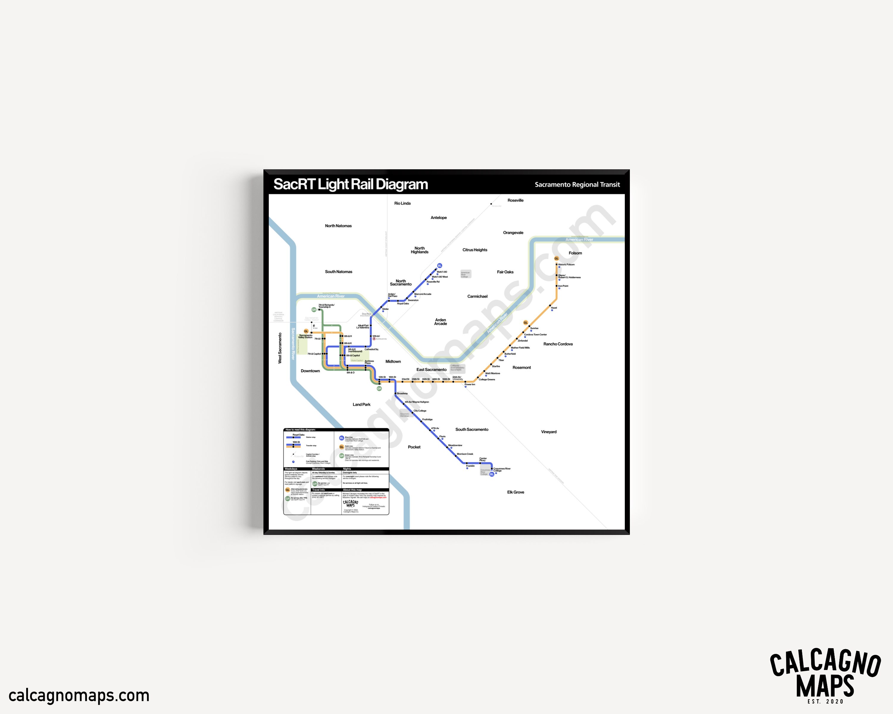 Sacramento Light Rail Map Recreated in the Style of the Modern Vignelli ...