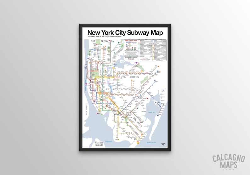 1967-1971 NYC Subway Map With Today's Services & Colors! - Etsy