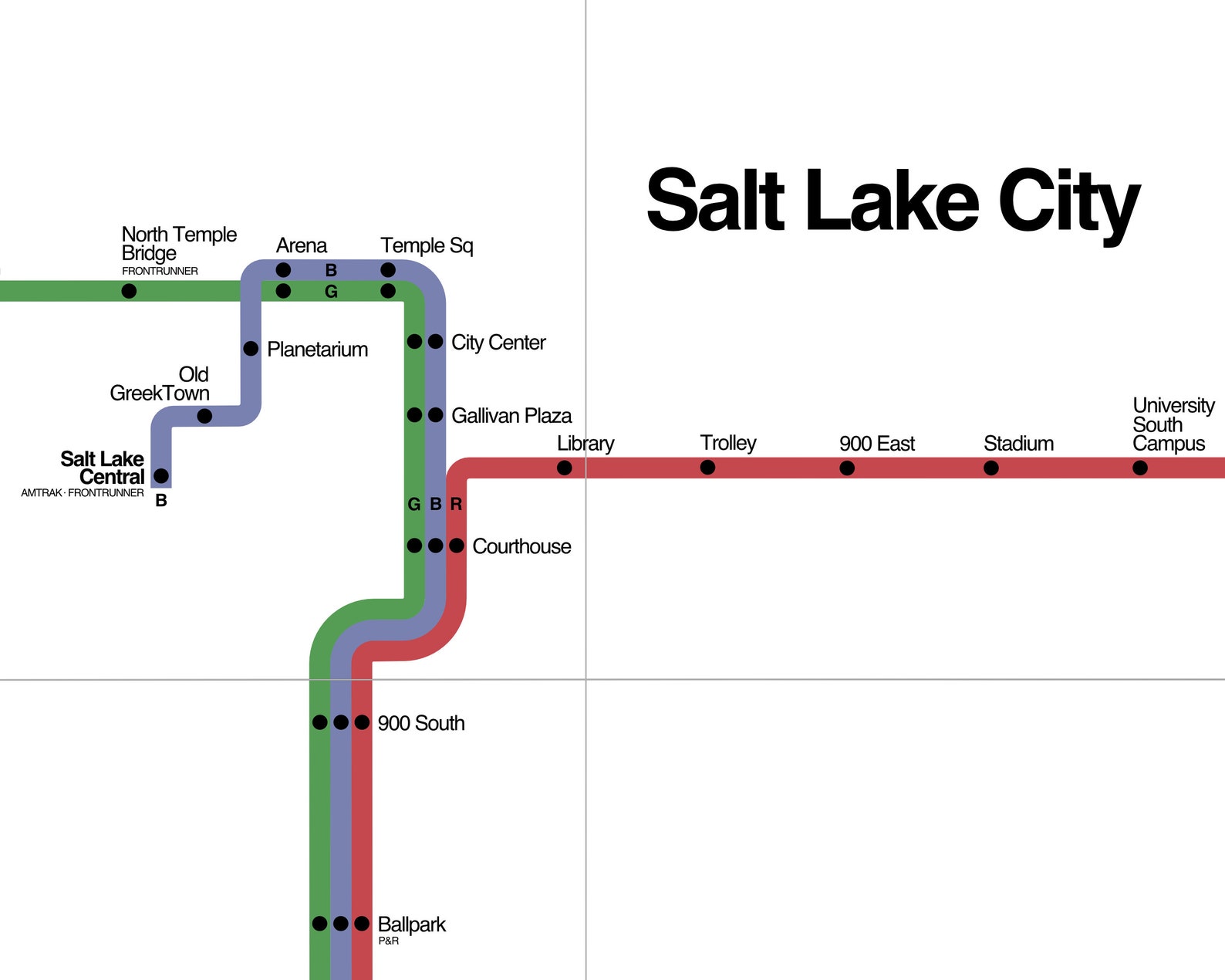 Salt Lake City Light Rail Map Vignelli-Inspired Design | Etsy Salt Lake City Light Rail Map Vignelli-Inspired Design | Etsy