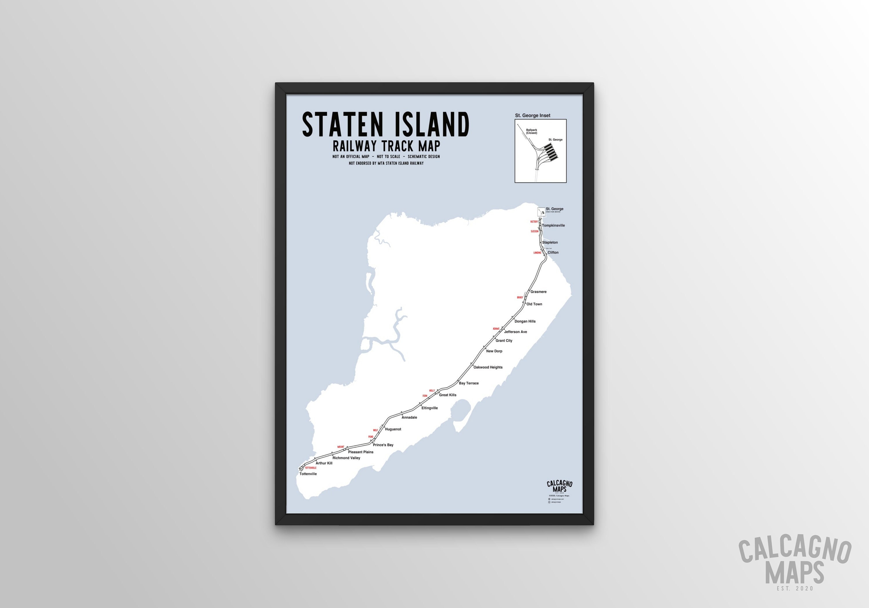 Staten Island Railway Track Map - Etsy