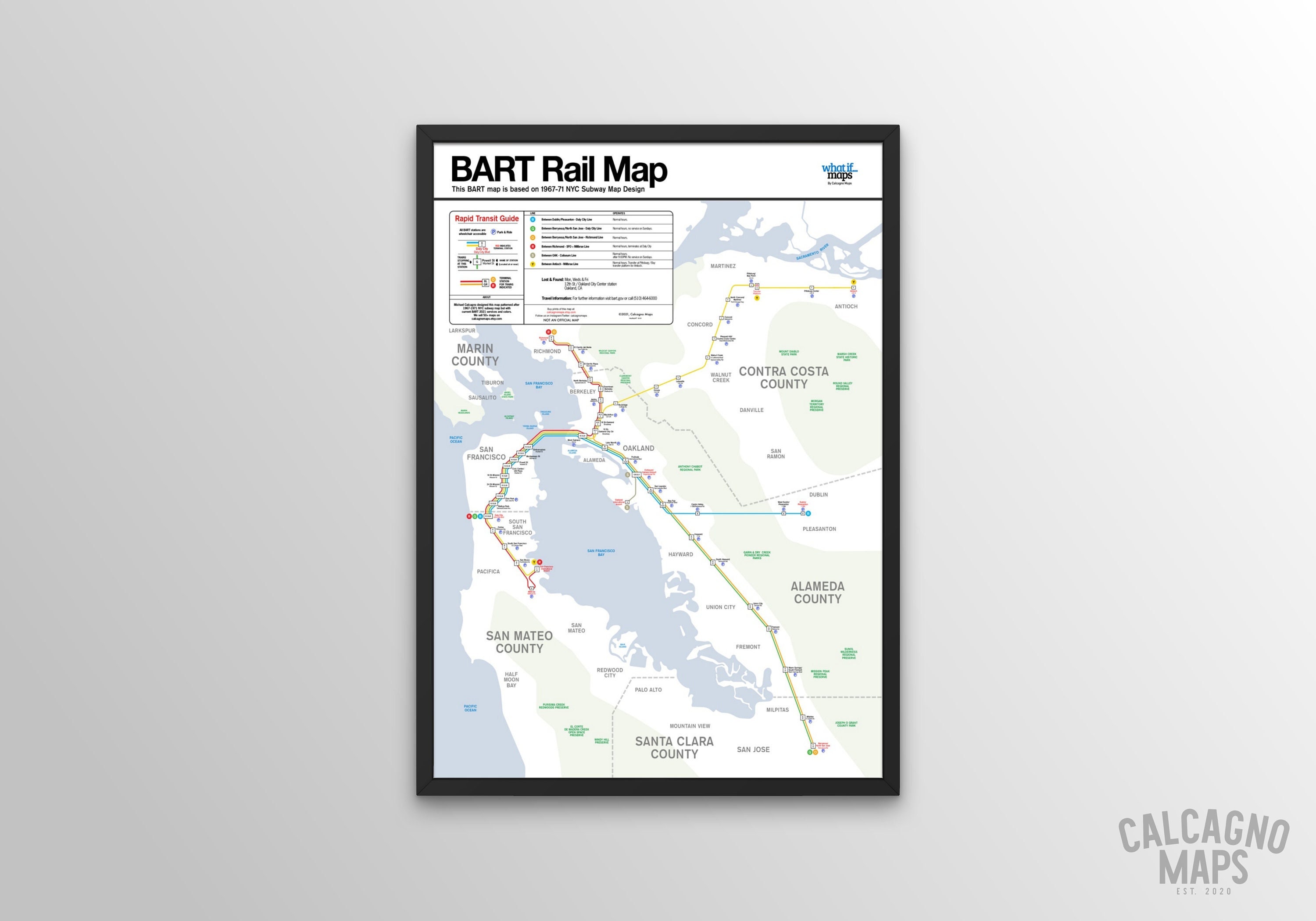 BART Map Based on 1967-1971 NYC Subway Map Design - Etsy