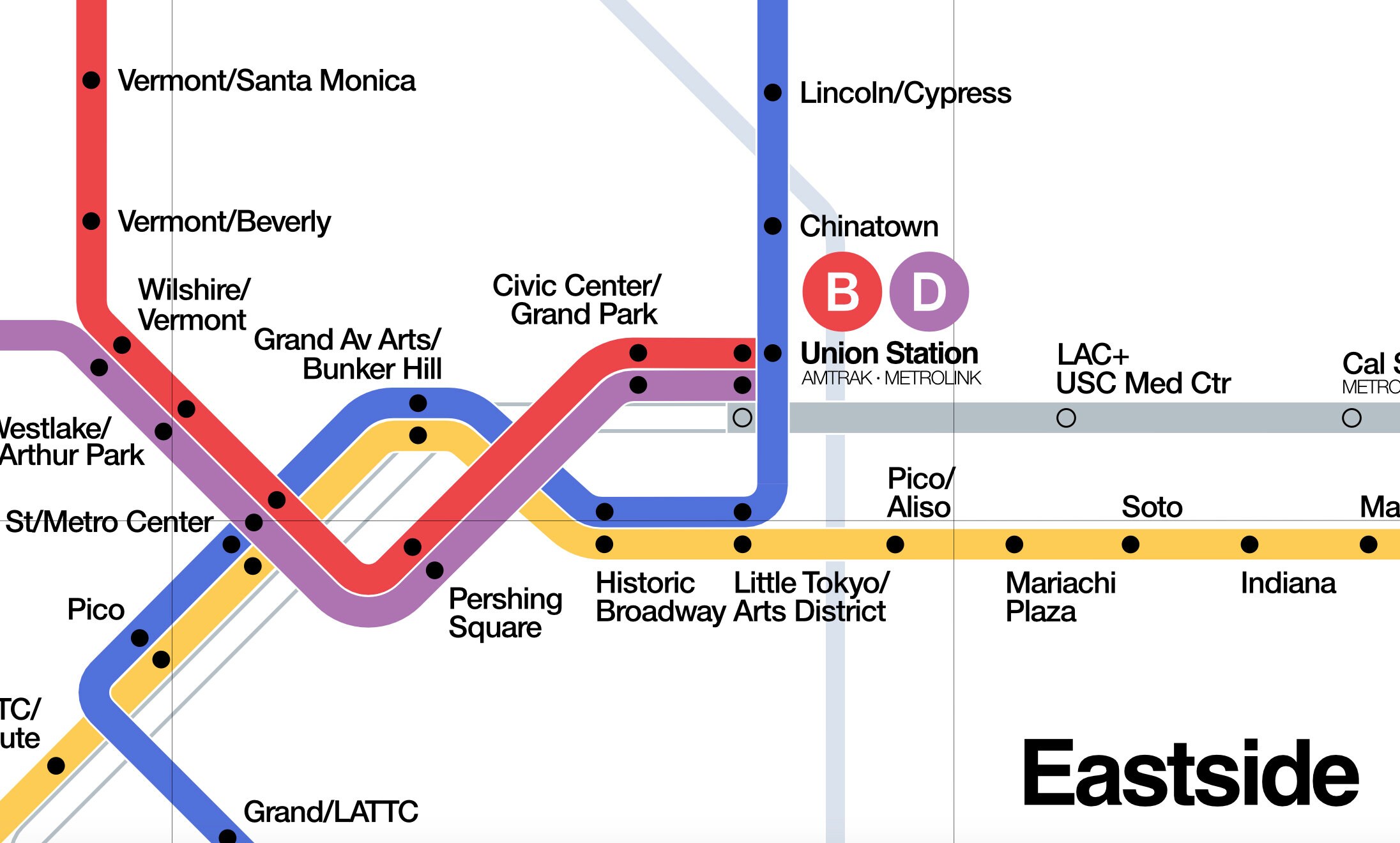 Los Angeles Transit Map - Vignelli-inspired Map! (updated June 2023) - Etsy