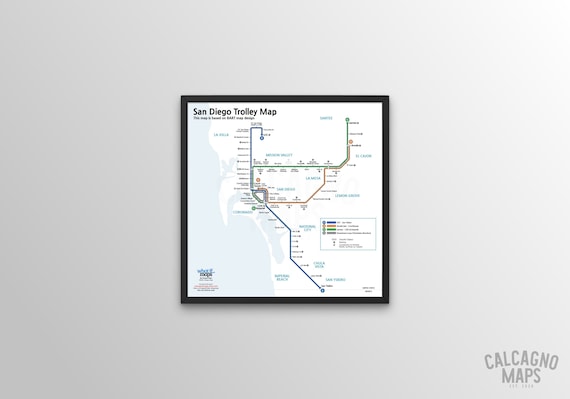 San Diego Trolley Map Based on BART Map Design | Etsy