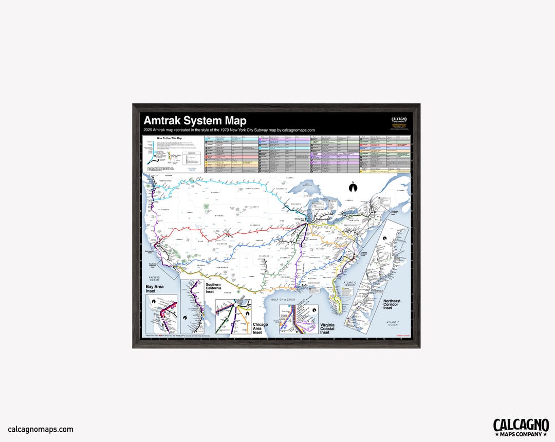 Amtrak Map in the Style of 1979 to Mid-1990s NYC Subway Map - Etsy