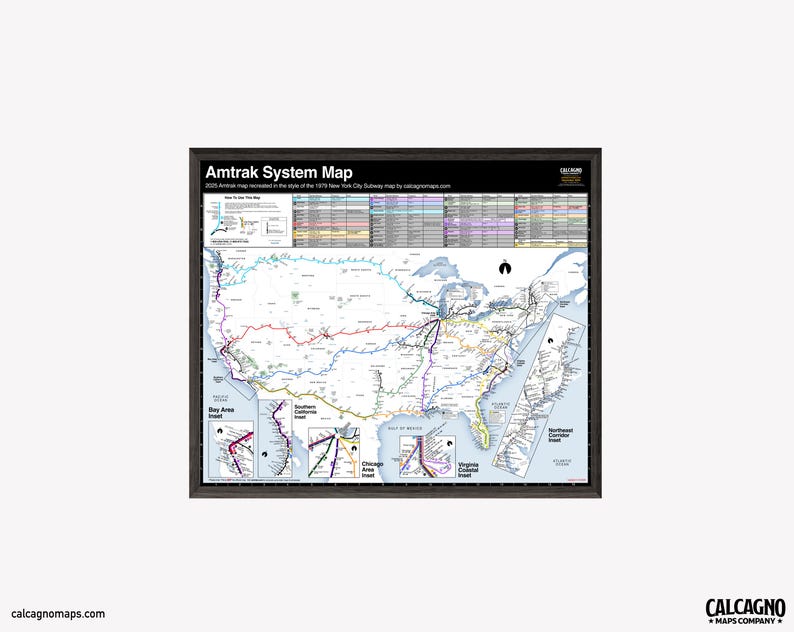 Amtrak Map in the Style of 1979 to Mid-1990s NYC Subway Map - Etsy