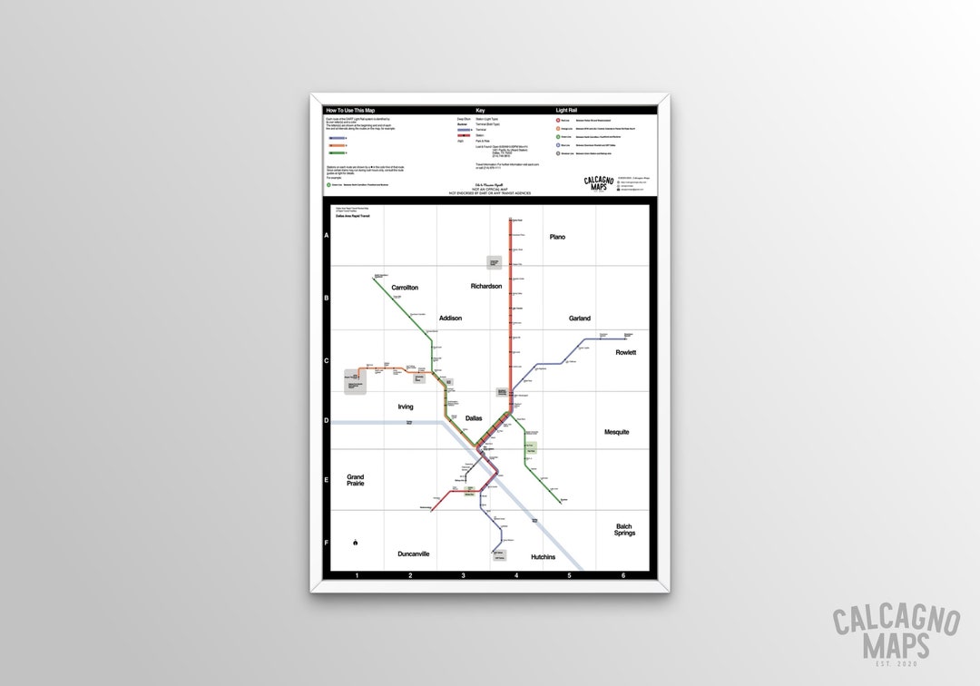 Dallas Light Rail Map - Vignelli-inspired Design! - Etsy