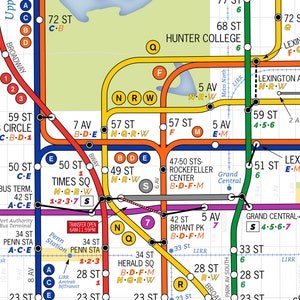 2024 New York City Subway Map in the Hybrid Style of Old Hagstrom and ...