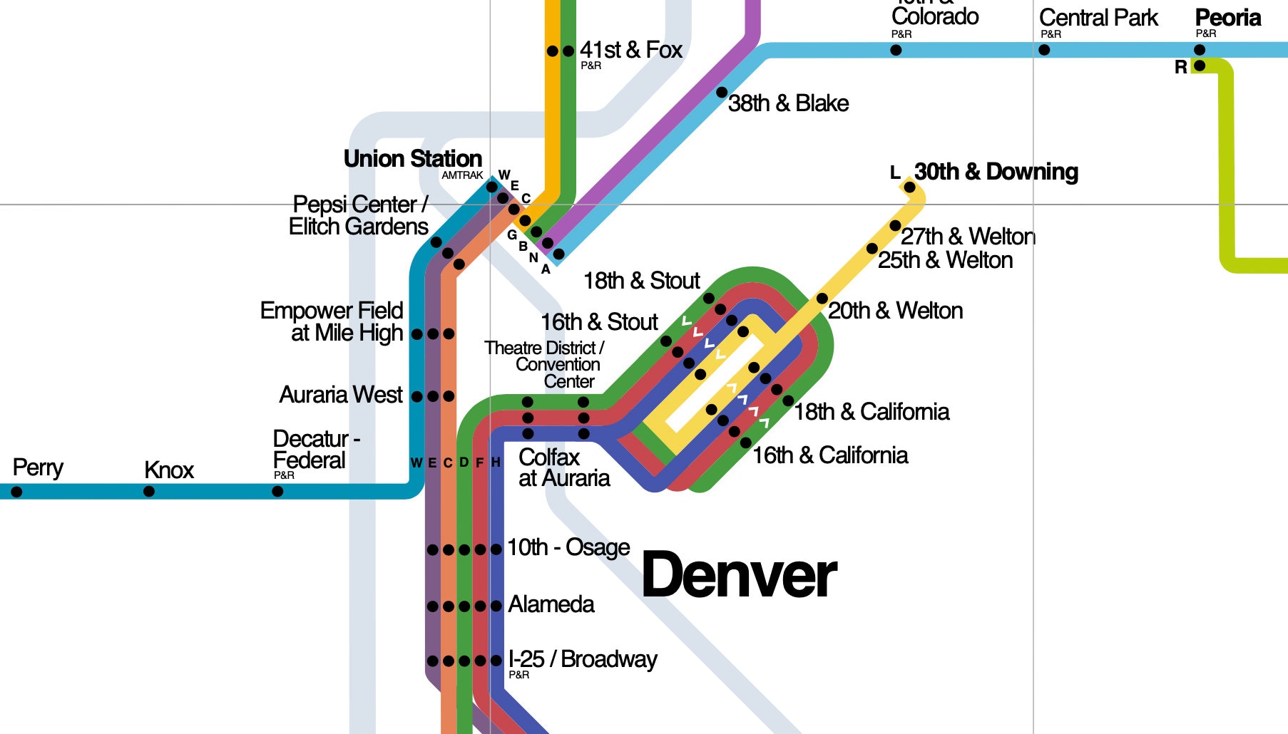 Denver Transit Map Vignelli-inspired Design - Etsy