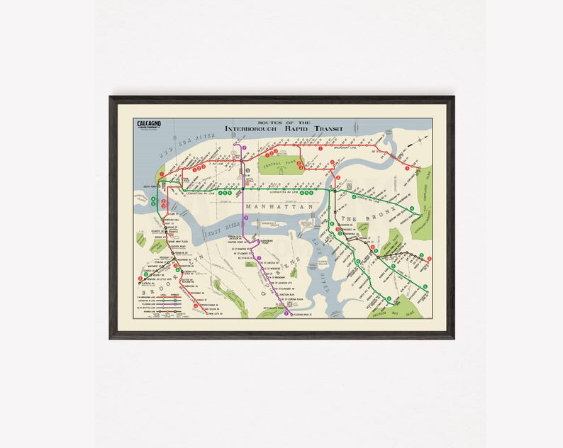 1924 Interborough Rapid Transit (IRT) Subway Map Reimagined With Today ...