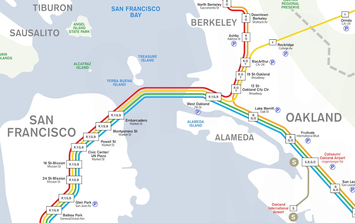 BART Map Based on 1967-1971 NYC Subway Map Design - Etsy