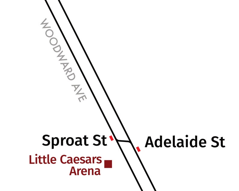 Detroit Q-line Streetcar Track Map | Etsy