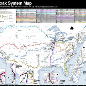 Amtrak Map in the Style of 1979 to Mid-1990s NYC Subway Map - Etsy