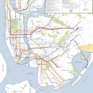 2024 New York City Subway Map in the Hybrid Style of Old Hagstrom and ...
