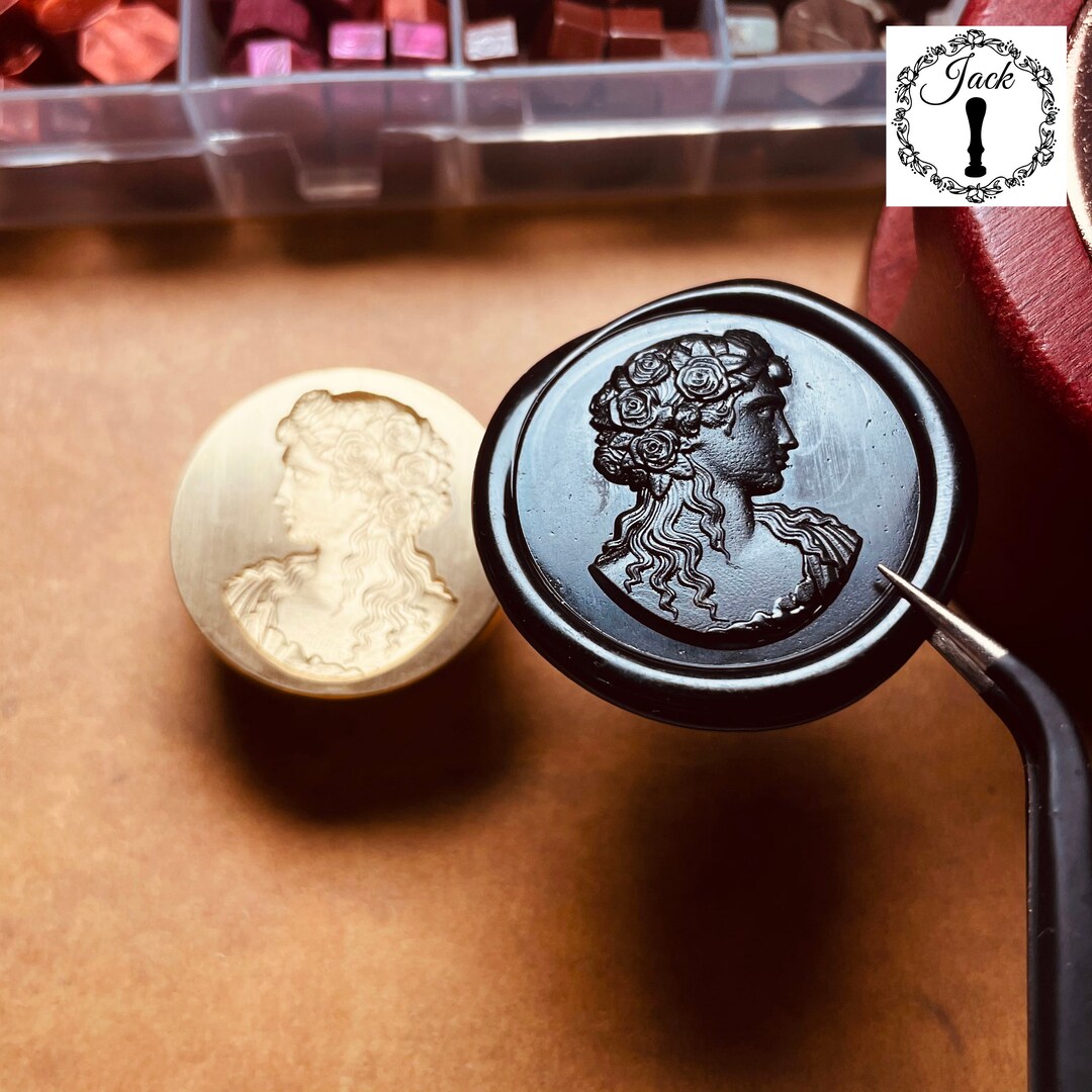 Wax Seal Stamp Girl, 3D Embossed Wax Seal Stamp, Retro Sealing Wax ...