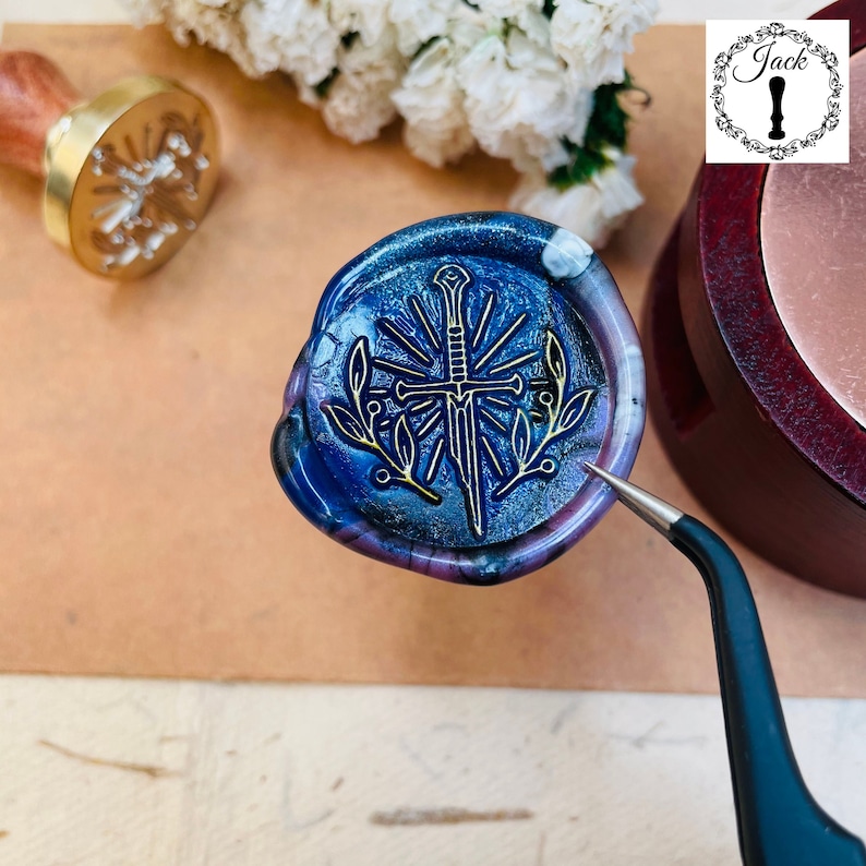 Wax Seal Stamp the Broken Sword, Sword Wax Seal Stamp, Retro Round ...